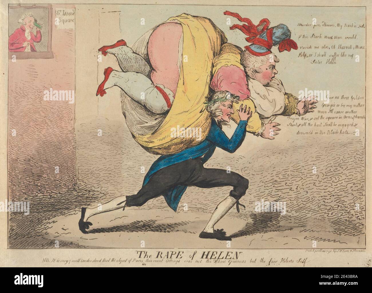 Isaac Cruikshank, 1756â€“1810, British, The Rape of Helen, 1792 ...