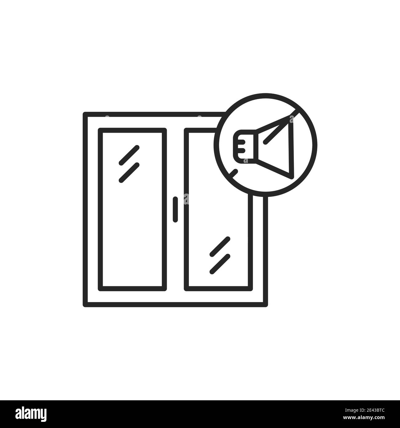 Sound-isolating window color line icon. Pictogram for web page, mobile ...