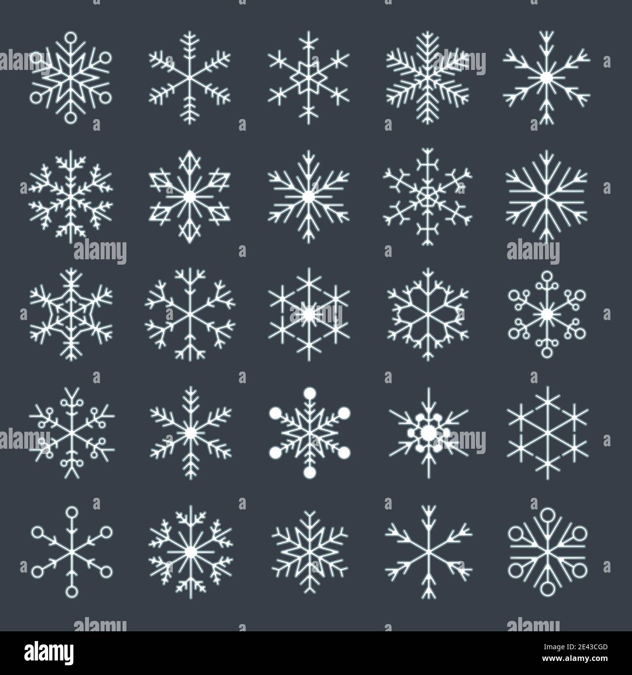 Vector isolated snowflakes. Christmas snow flake icon set Stock Vector Image & Art - Alamy