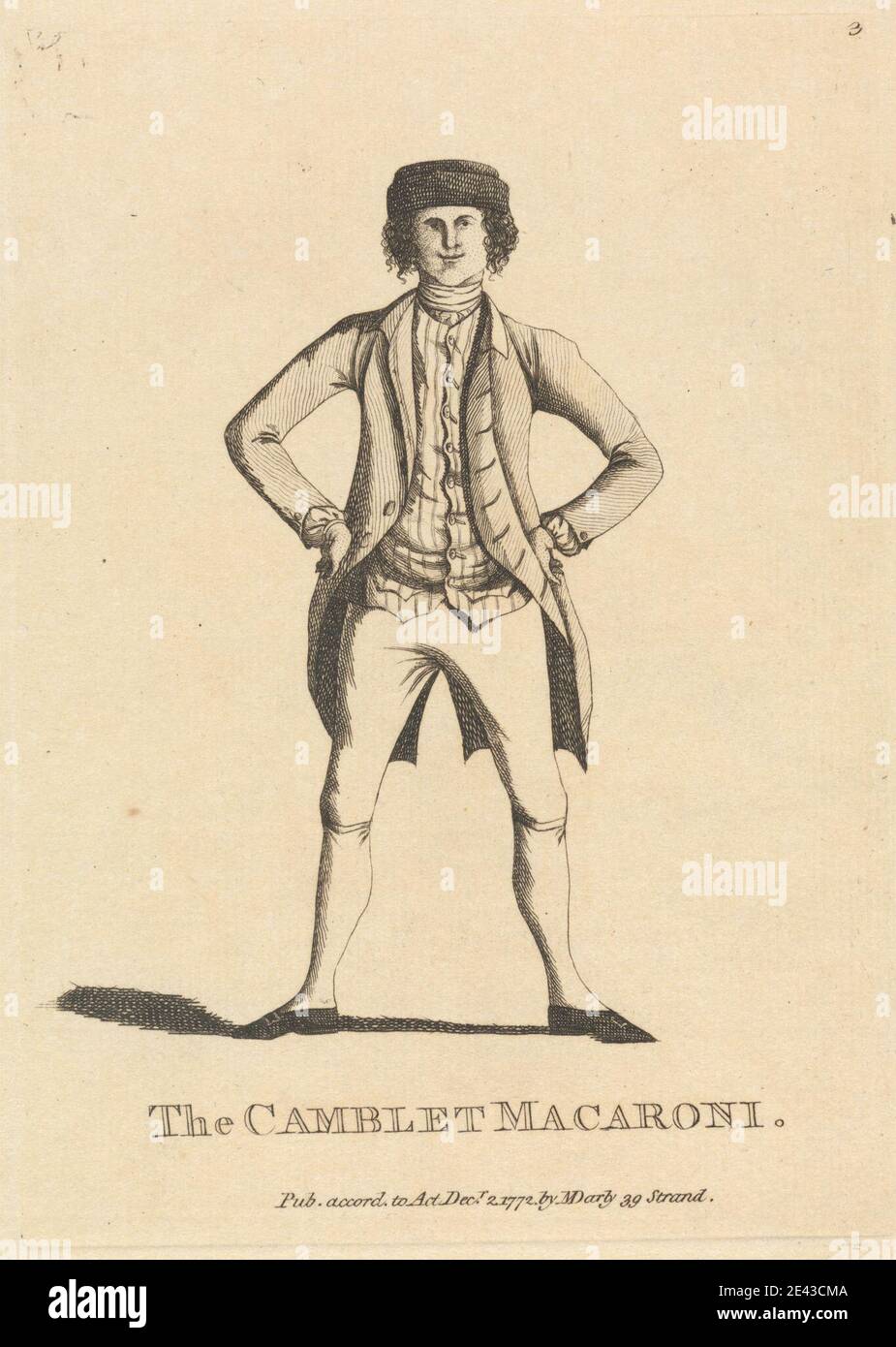 Mary Darly, active 1762 â€“1772, British, The Camblet Macaroni. Etching ...