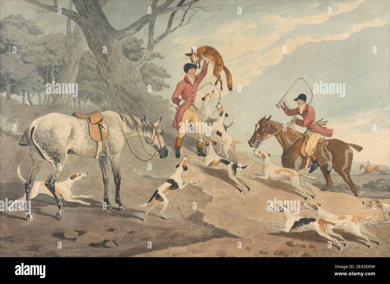 Edwin W. Cooper of Beccles, 1785â€“1833, British, Foxhunting: The Death ...