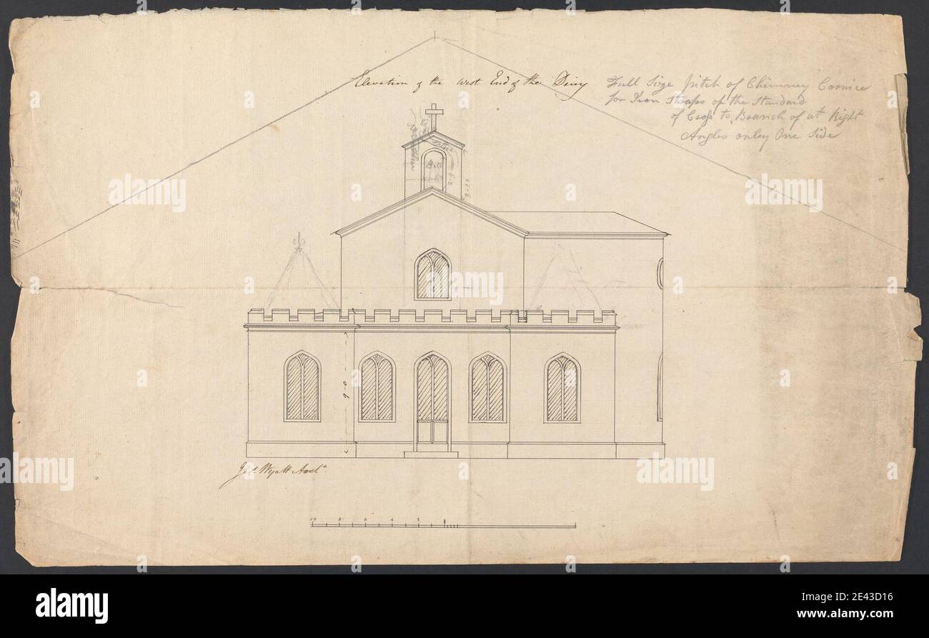 James Wyatt, 1746â€“1813, British, Cobham Hall, Kent: Elevation of the ...