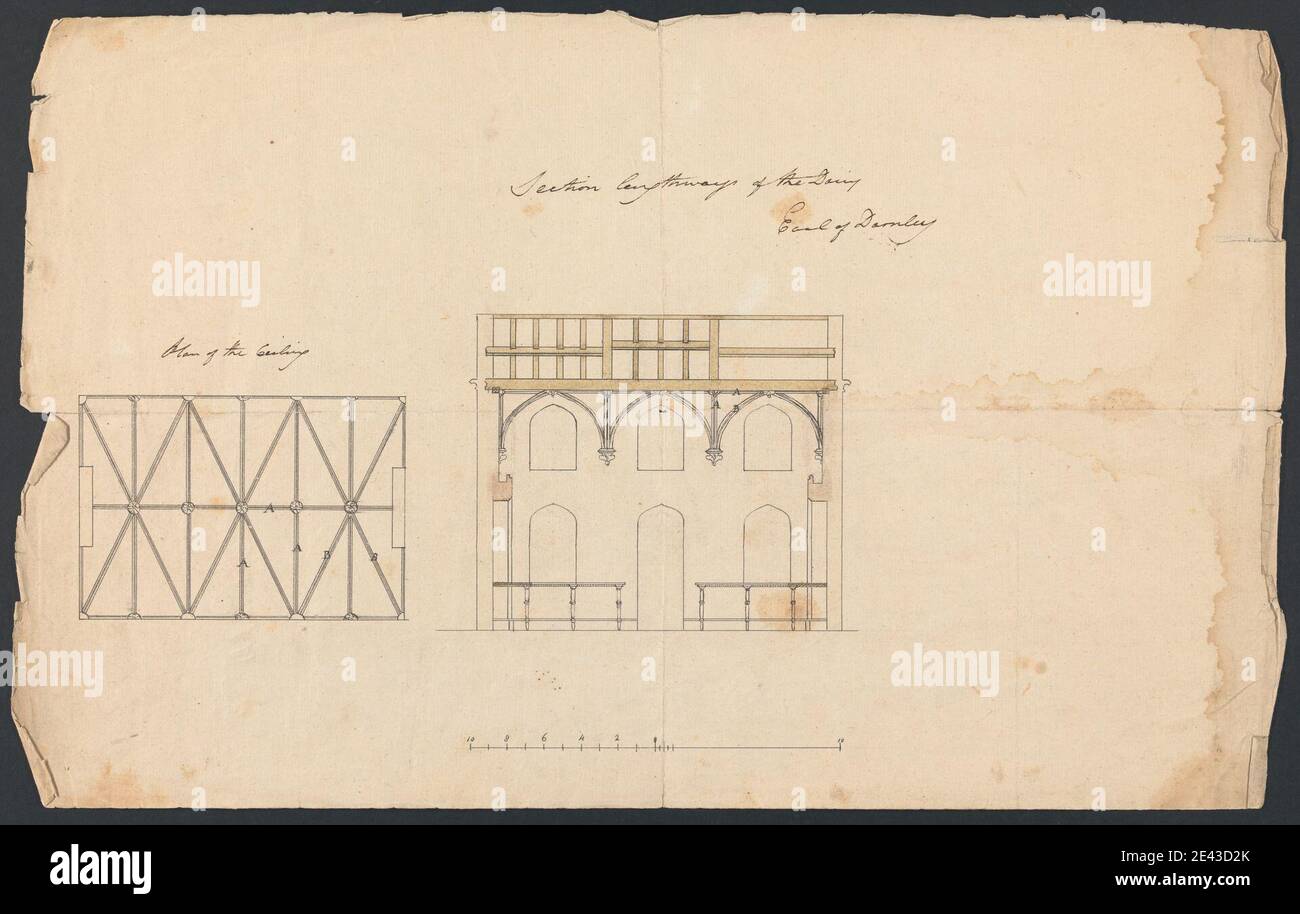 James Wyatt, 1746â€“1813, British, Cobham Hall, Kent: Section and ...