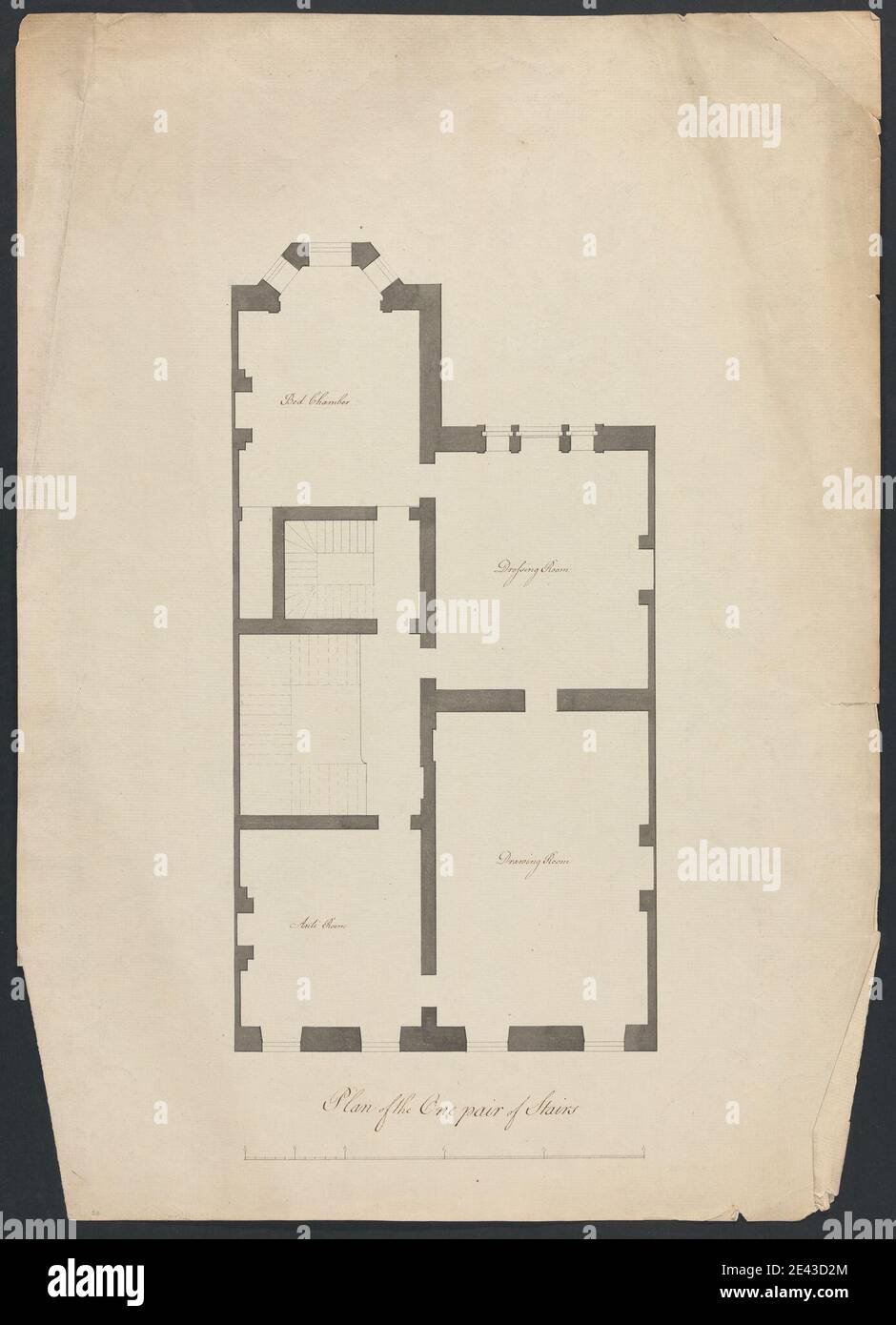 James Wyatt, 1746â€“1813, British, Cobham Hall, Kent: Plan of Staircase ...