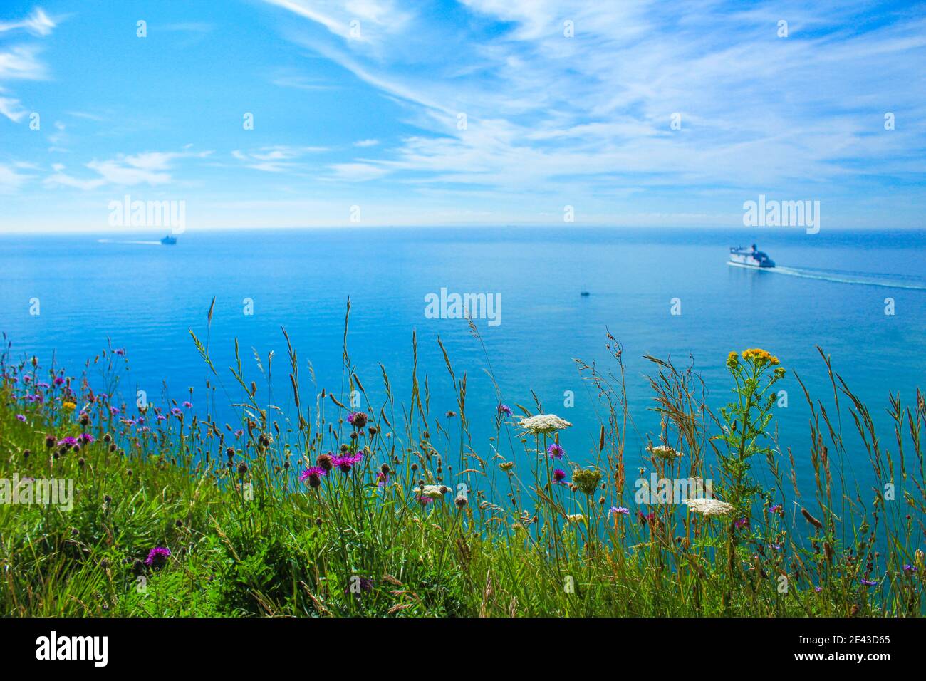 The White Cliffs of Dover, part of the North Downs formation, is the ...