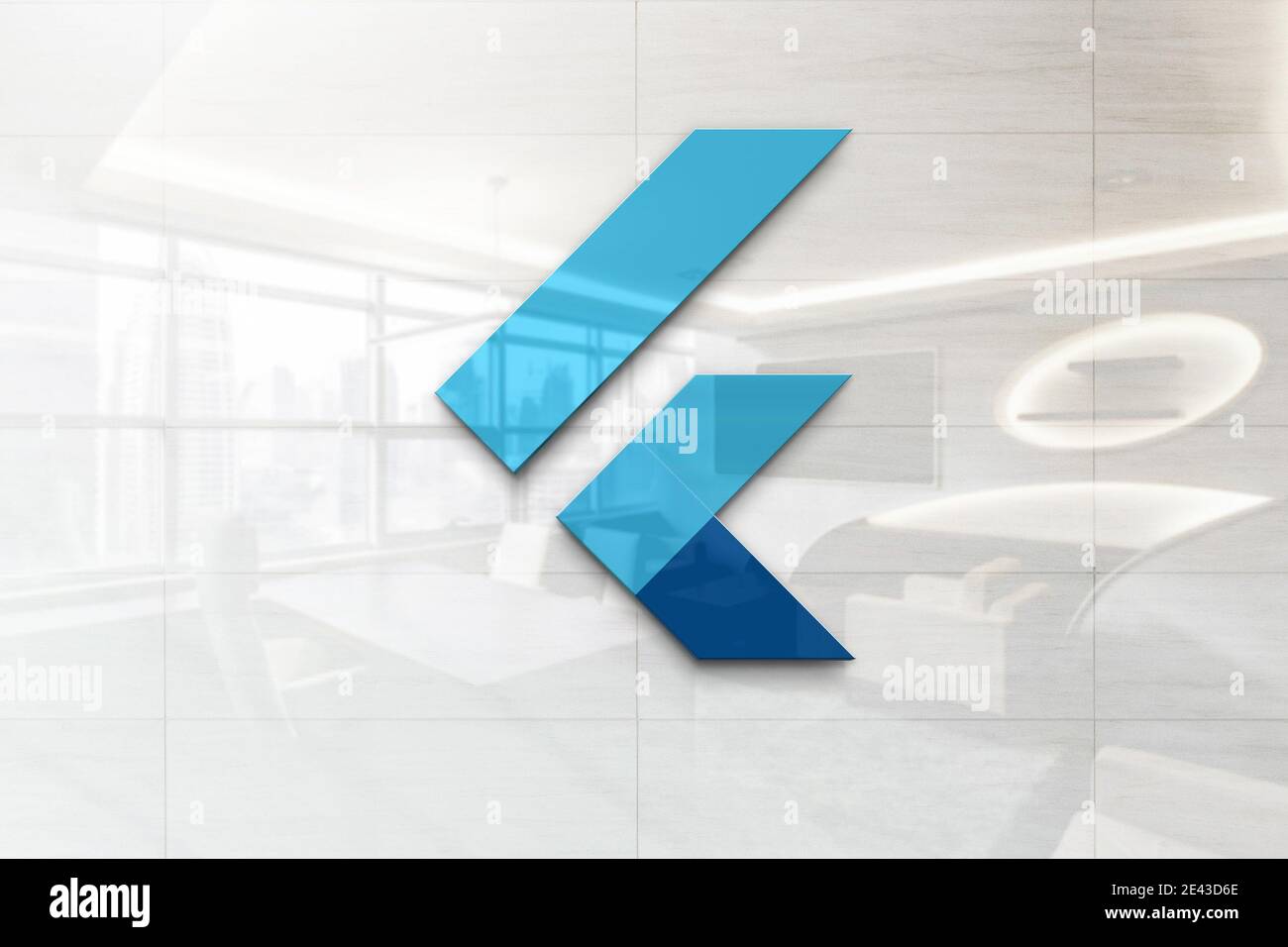 flutter logo wall illustration Stock Photo - Alamy