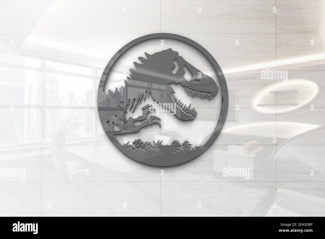 jurassic world logo wall illustration Stock Photo - Alamy