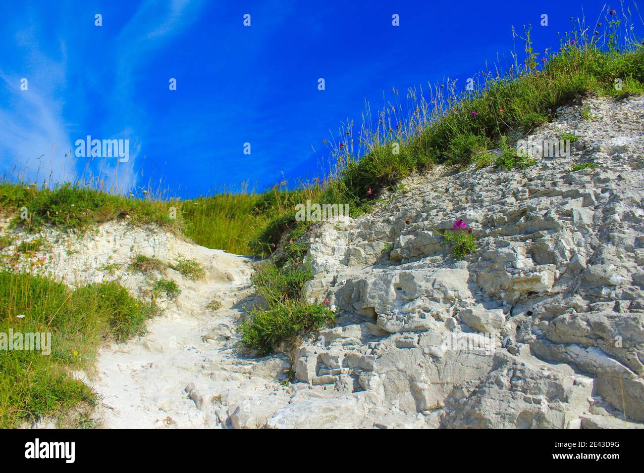 The White Cliffs of Dover, part of the North Downs formation, is the ...