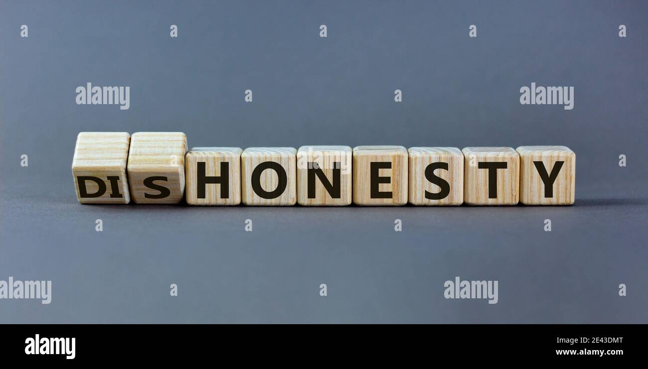 Honesty or dishonesty symbol. Turned cube and changed the word ...
