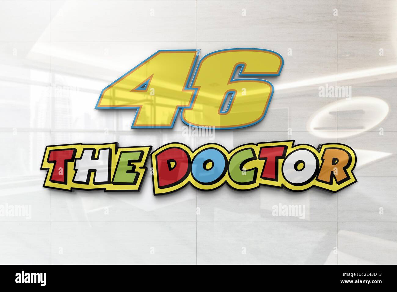 46 the doctor logo on reflective business wall plaque Stock Photo - Alamy