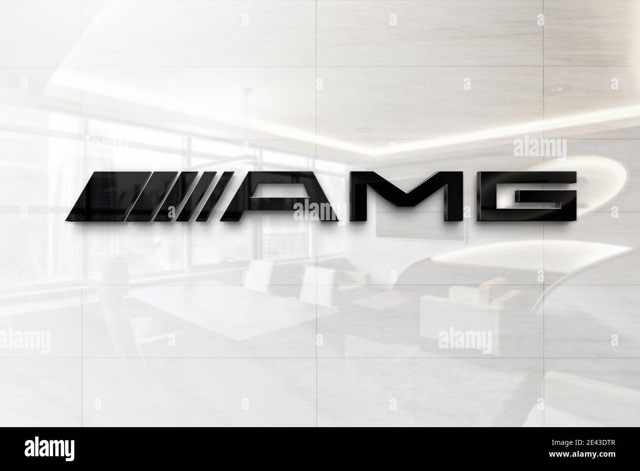 amg logo on reflective business wall plaque Stock Photo - Alamy