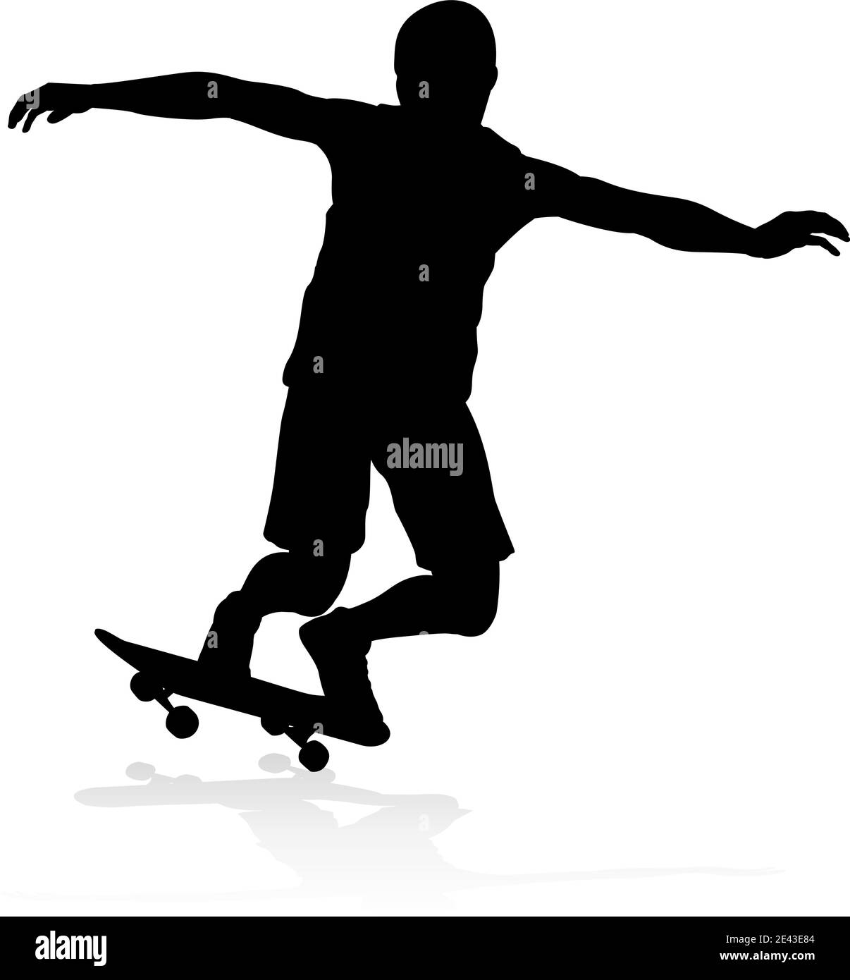 Silhouette Skater Skateboarder Stock Vector Image & Art - Alamy