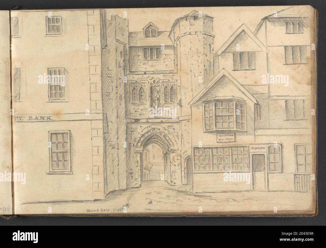 William Brockedon, 1787â€“1854, British, Broad Gate, Exeter. Graphite ...