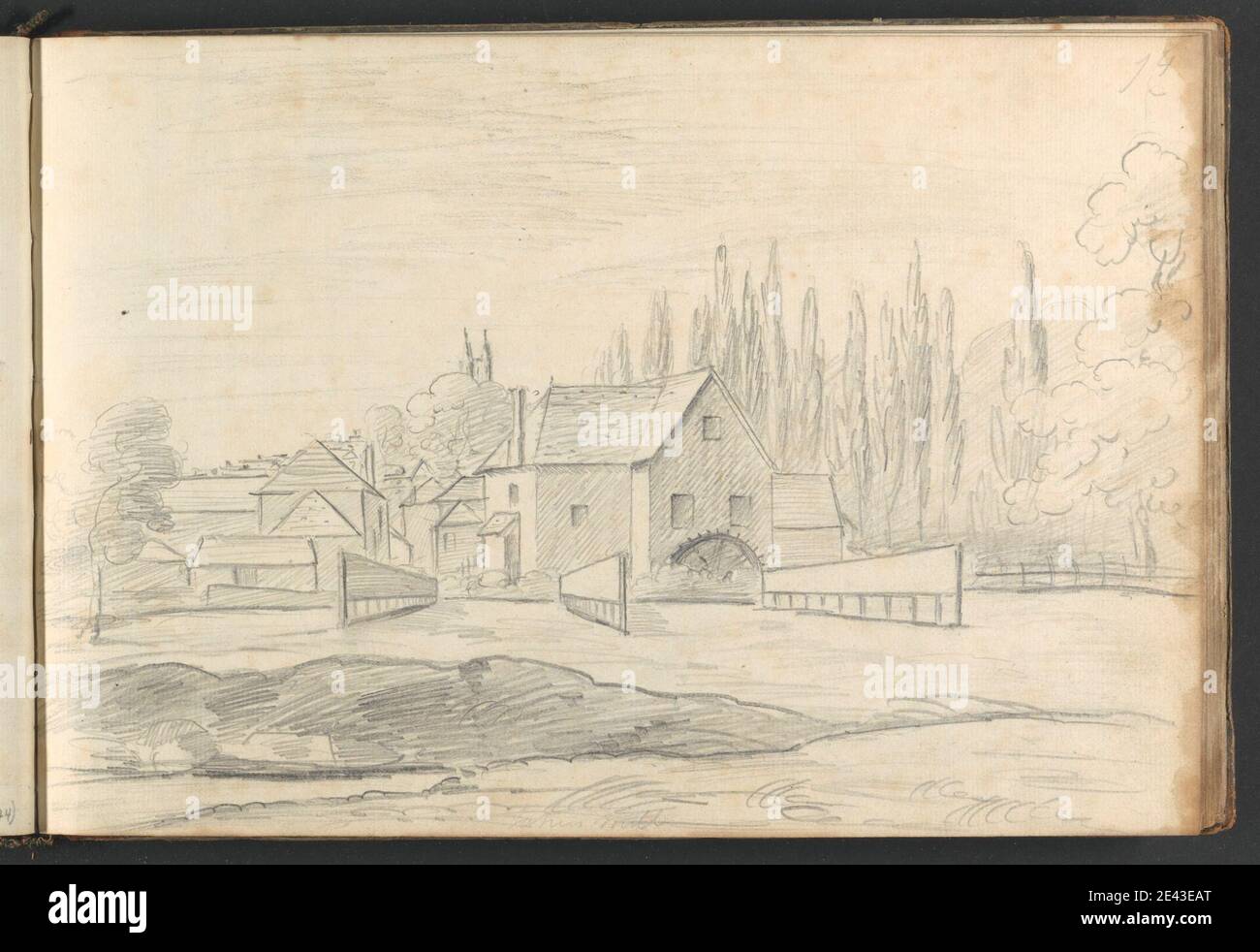 William Brockedon, 1787â€“1854, British, Totnes Mill. Graphite Stock ...