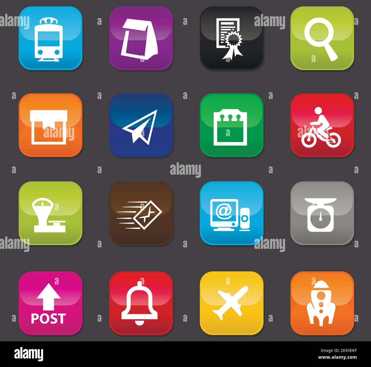 Post service icons set Stock Vector Image & Art - Alamy