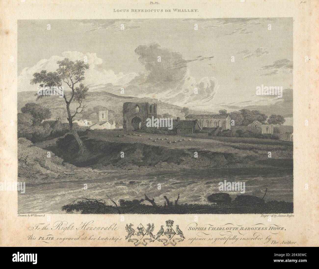 James Basire, 1769â€“1822, British, Distant View of Whalley Abbey, 1800 ...