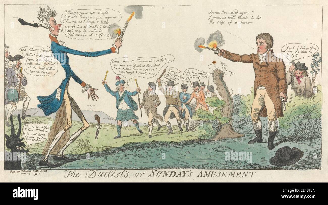 Isaac Cruikshank, 1756â€“1810, British, The Duelist's or Sunday's ...