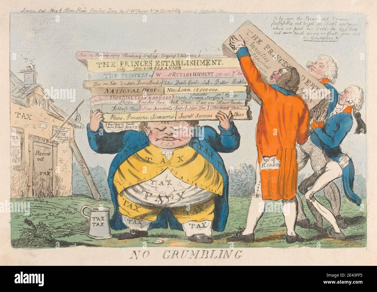 Isaac Cruikshank, 1756â€“1810, British, No Grumbling. Etching, hand ...