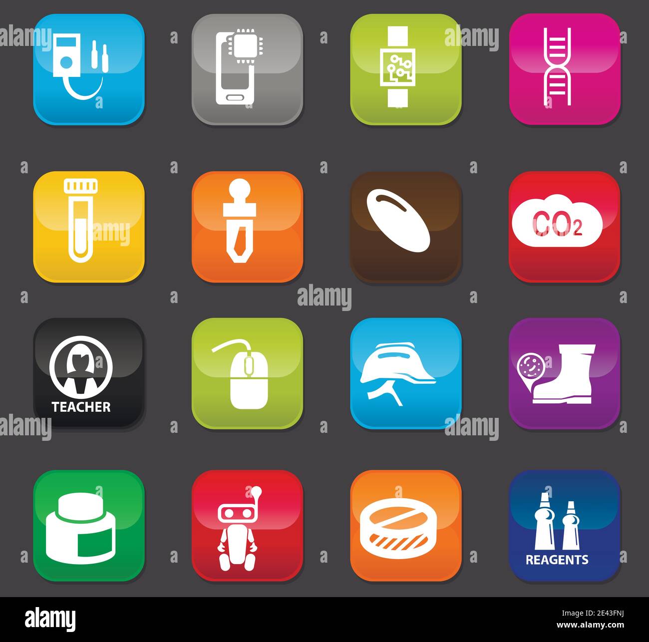 Science icons set Stock Vector Image & Art - Alamy