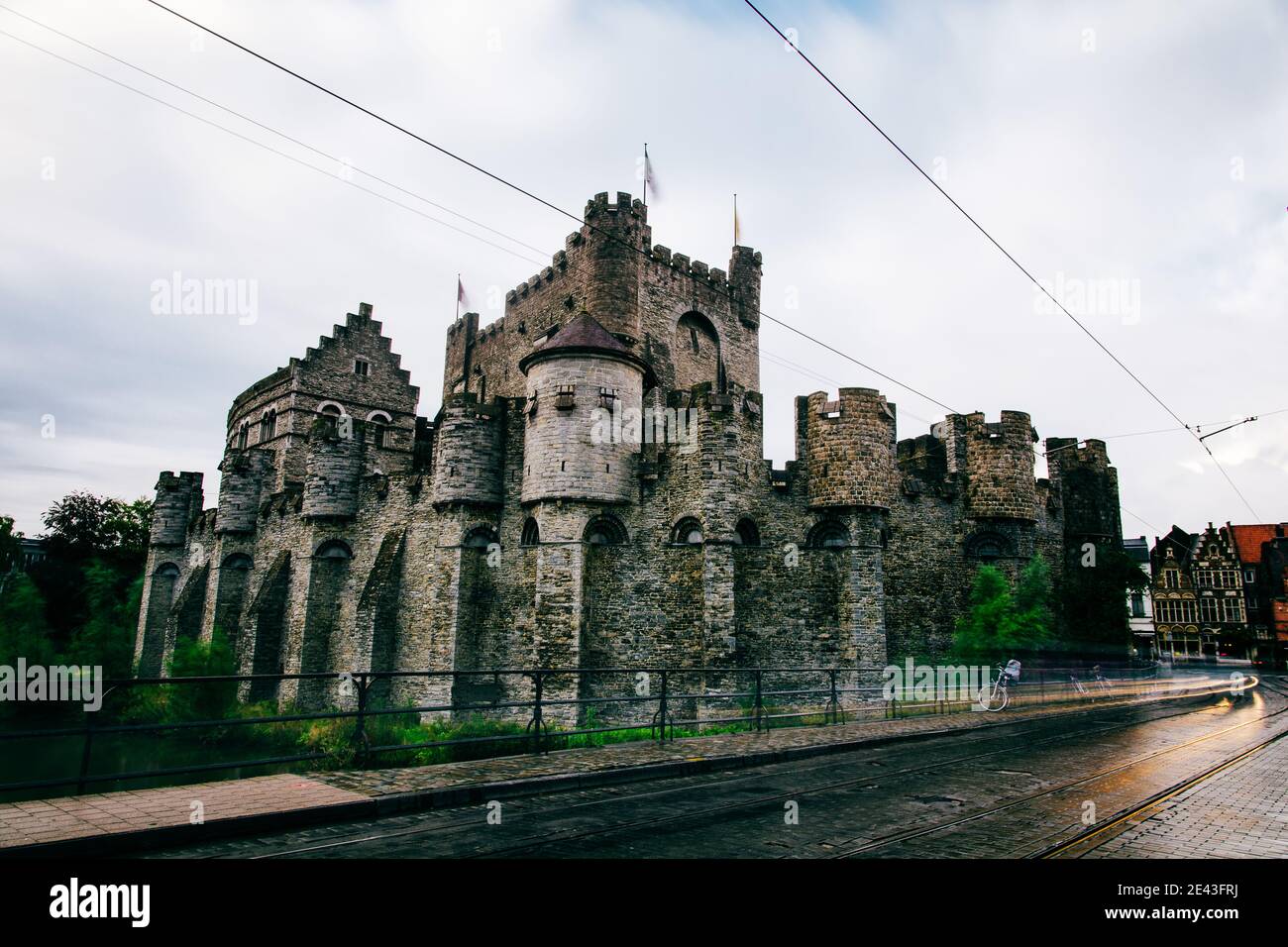 Medieval castle Gravensteen at Ghent, East Flanders in Belgium Stock ...