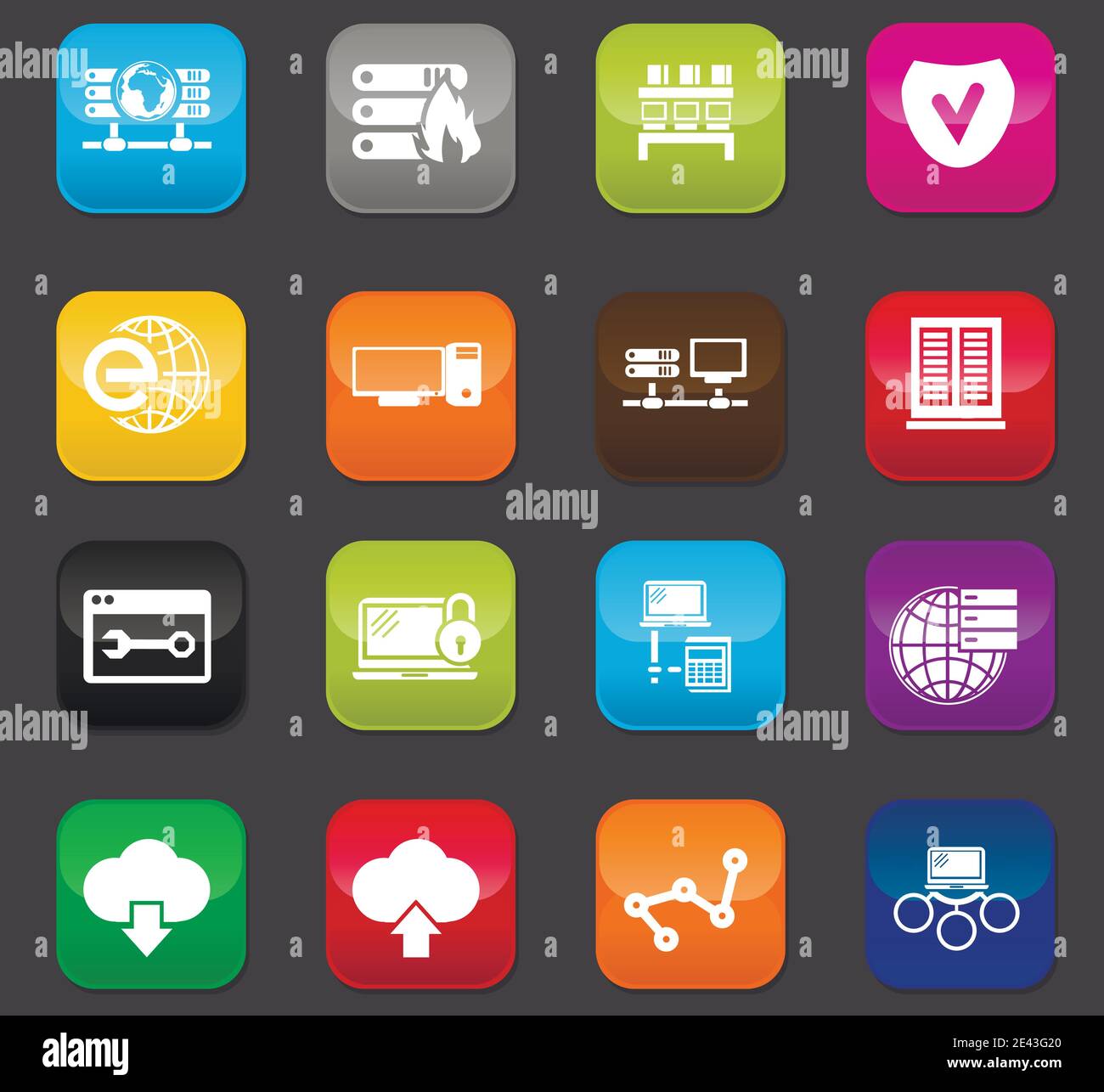 Internet, server, network icons set Stock Vector Image & Art - Alamy