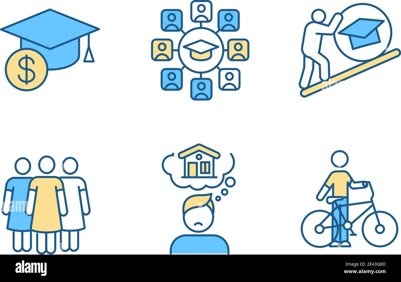 College freshman group Stock Vector Images - Alamy