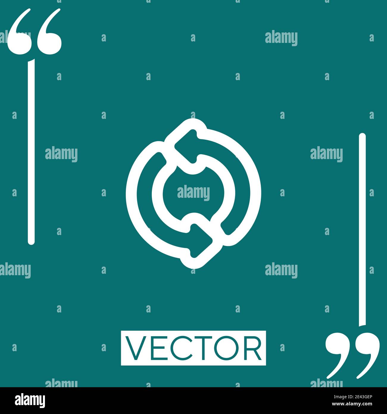 Two Counterclockwise Arrows Outline Vector Icon Linear Icon Editable Stroke Line Stock Vector