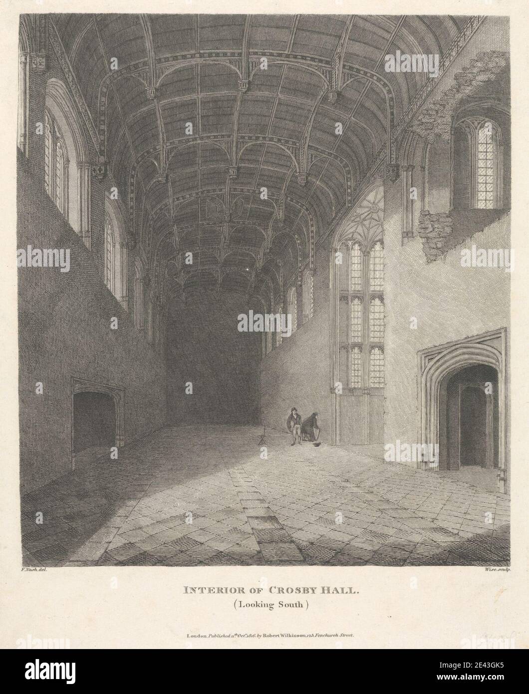 William Wise, Active 1823â€“1876, British, Interior of Crosby Hall ...