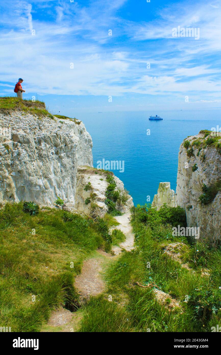 The White Cliffs of Dover, part of the North Downs formation, is the ...