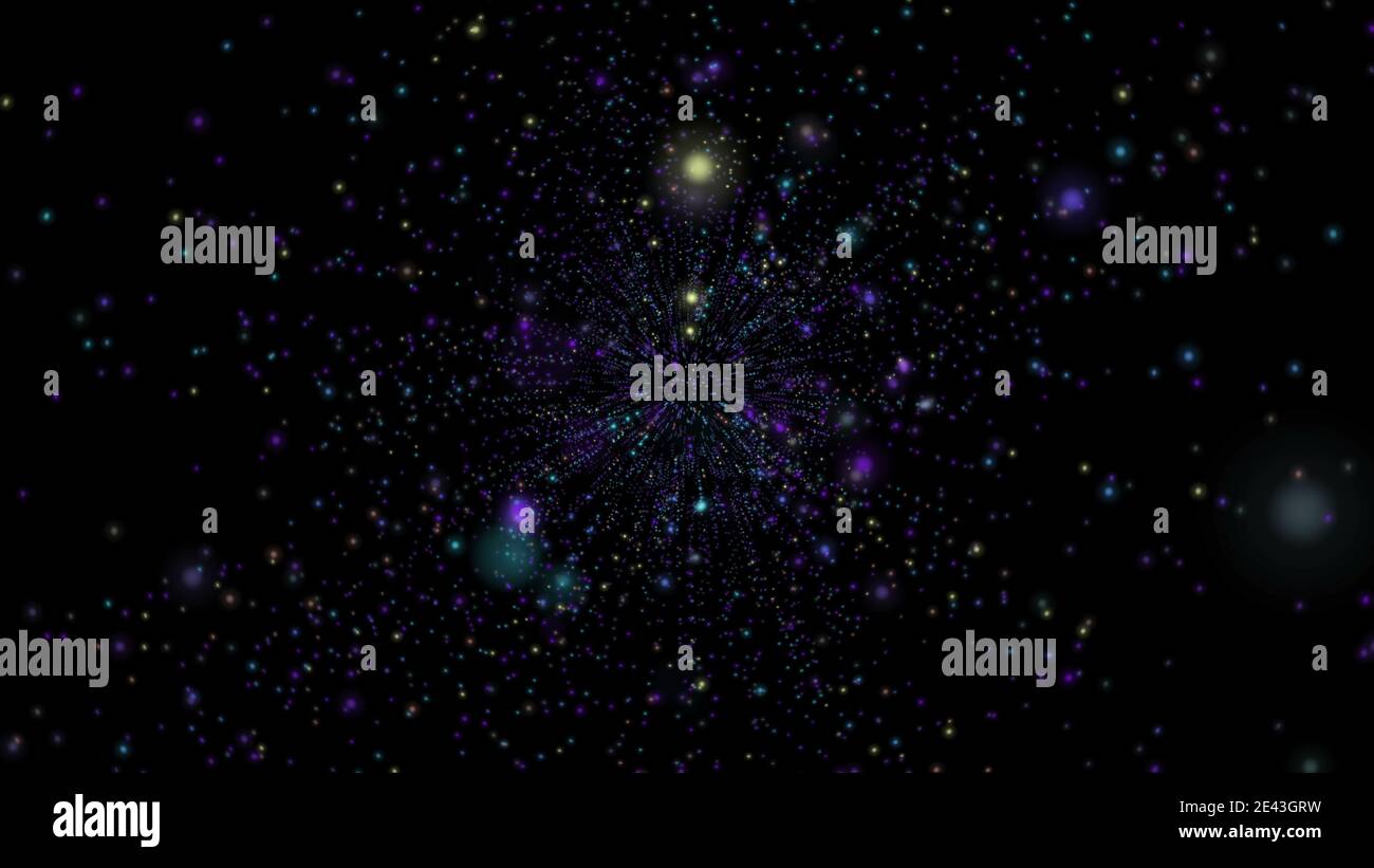 Abstract Creative Particles space bokeh and glowing stars background ...