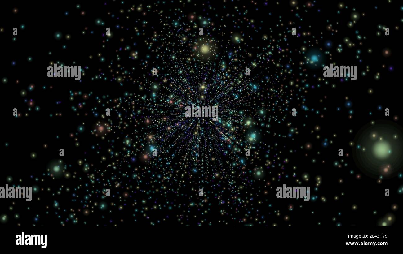 Abstract Creative Particles space bokeh and glowing stars background ...