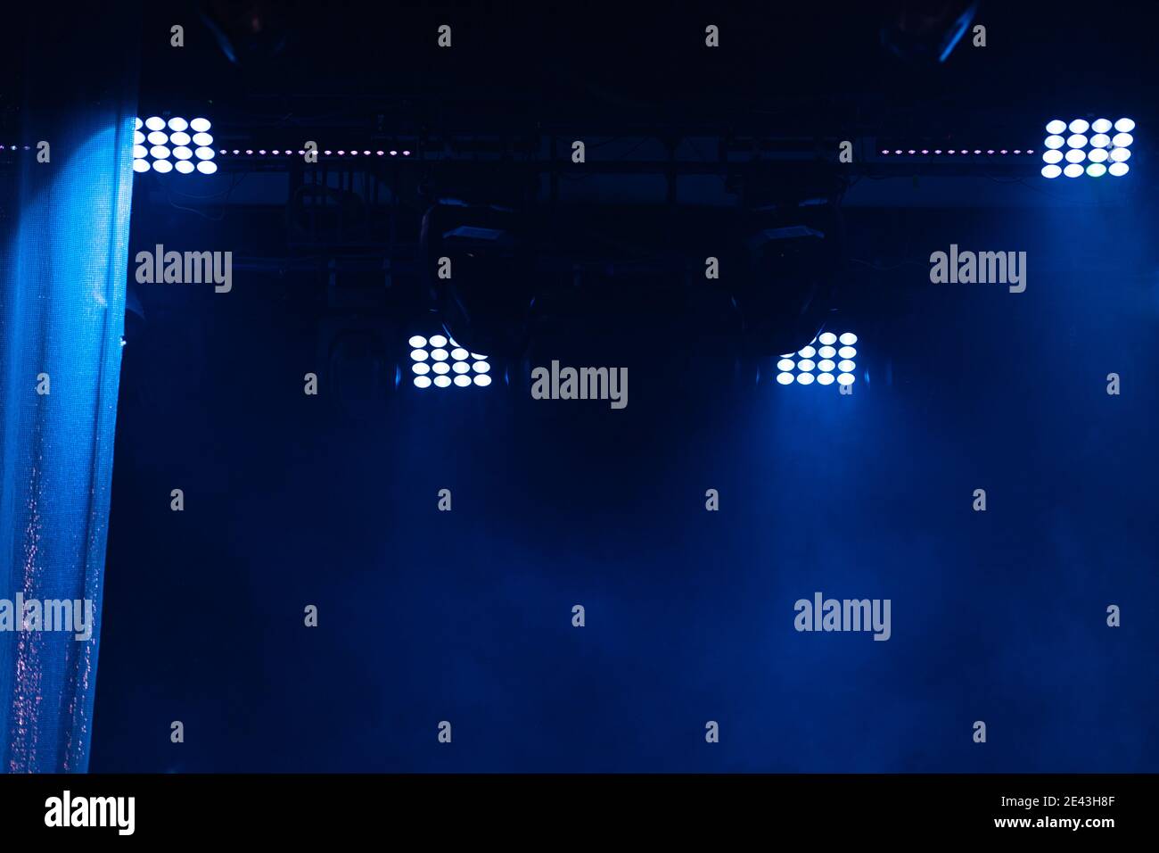 Stage light and smoke on stage, lighting and spotlights Stock Photo - Alamy