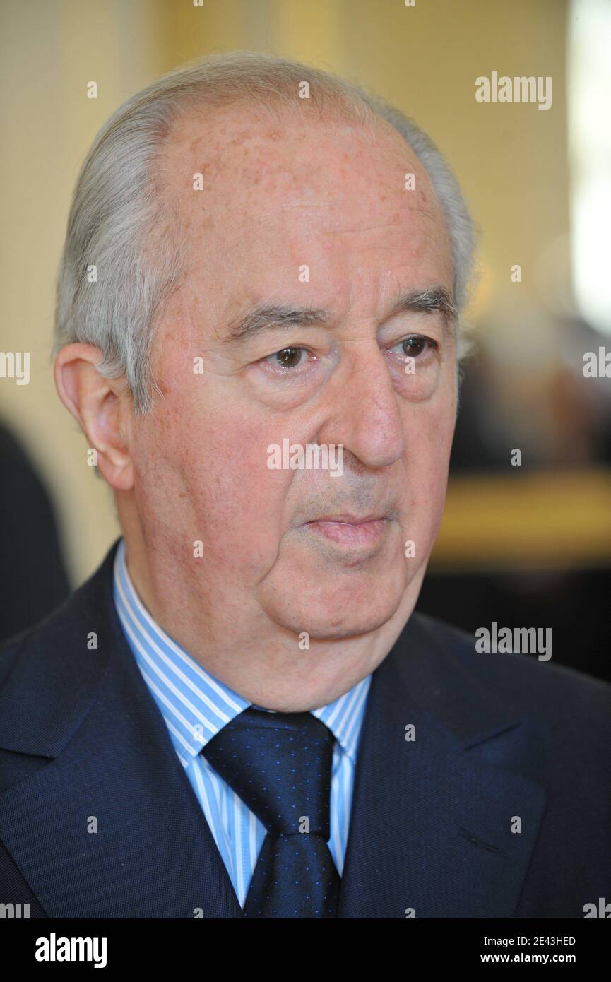 Edouard Balladur posing at the Ministry of Culture in Paris, France on ...