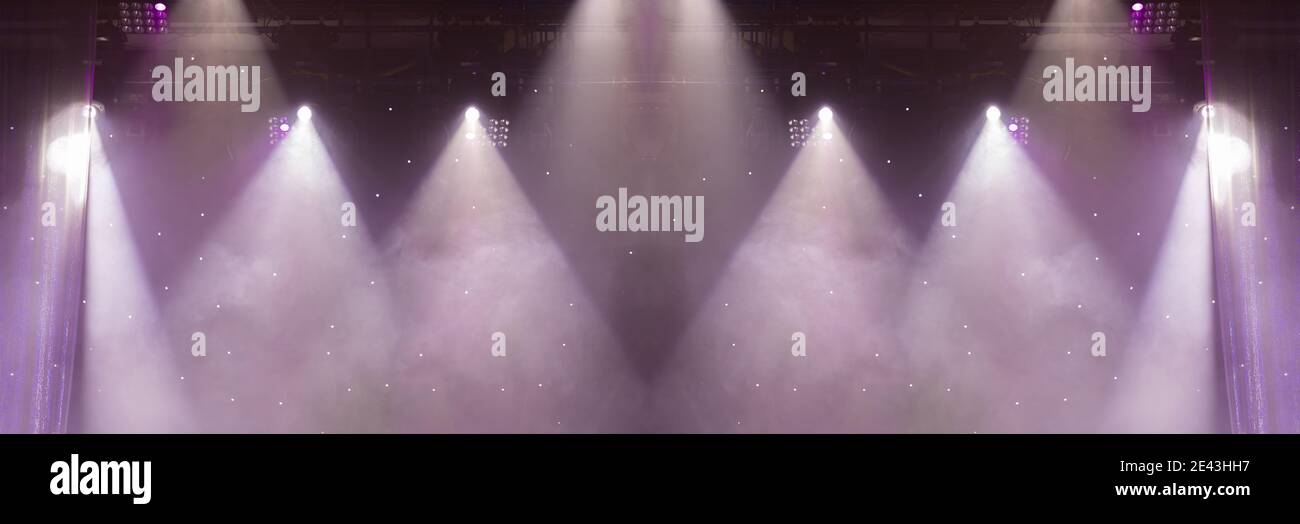 Stage light and smoke on stage, lighting and spotlights Stock Photo - Alamy
