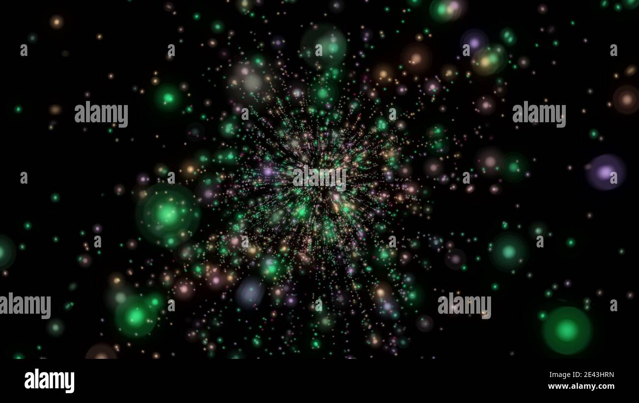 Abstract Creative Particles space bokeh and glowing stars background ...