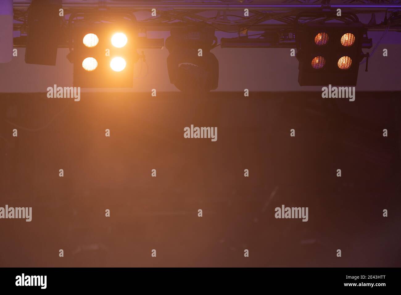 Stage light and smoke on stage, lighting and spotlights Stock Photo - Alamy