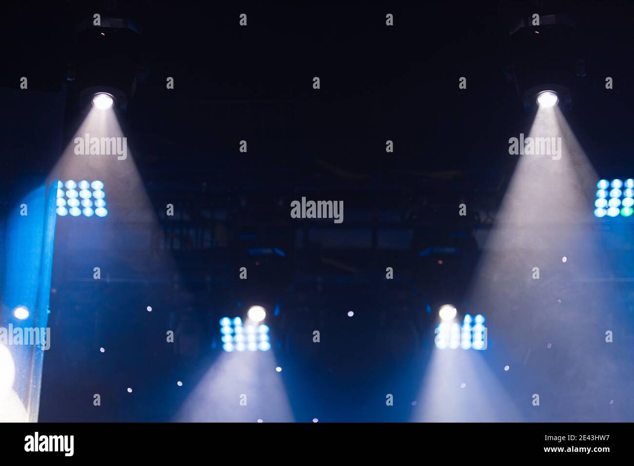 Stage light and smoke on stage, lighting and spotlights Stock Photo - Alamy