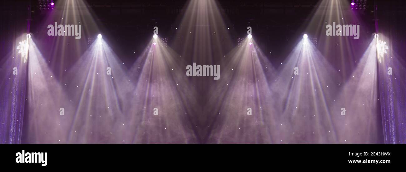 Stage light and smoke on stage, lighting and spotlights Stock Photo - Alamy