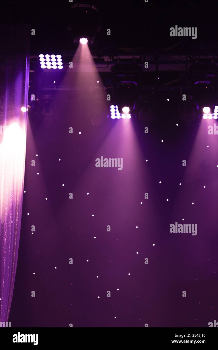 Stage light and smoke on stage, lighting and spotlights Stock Photo - Alamy