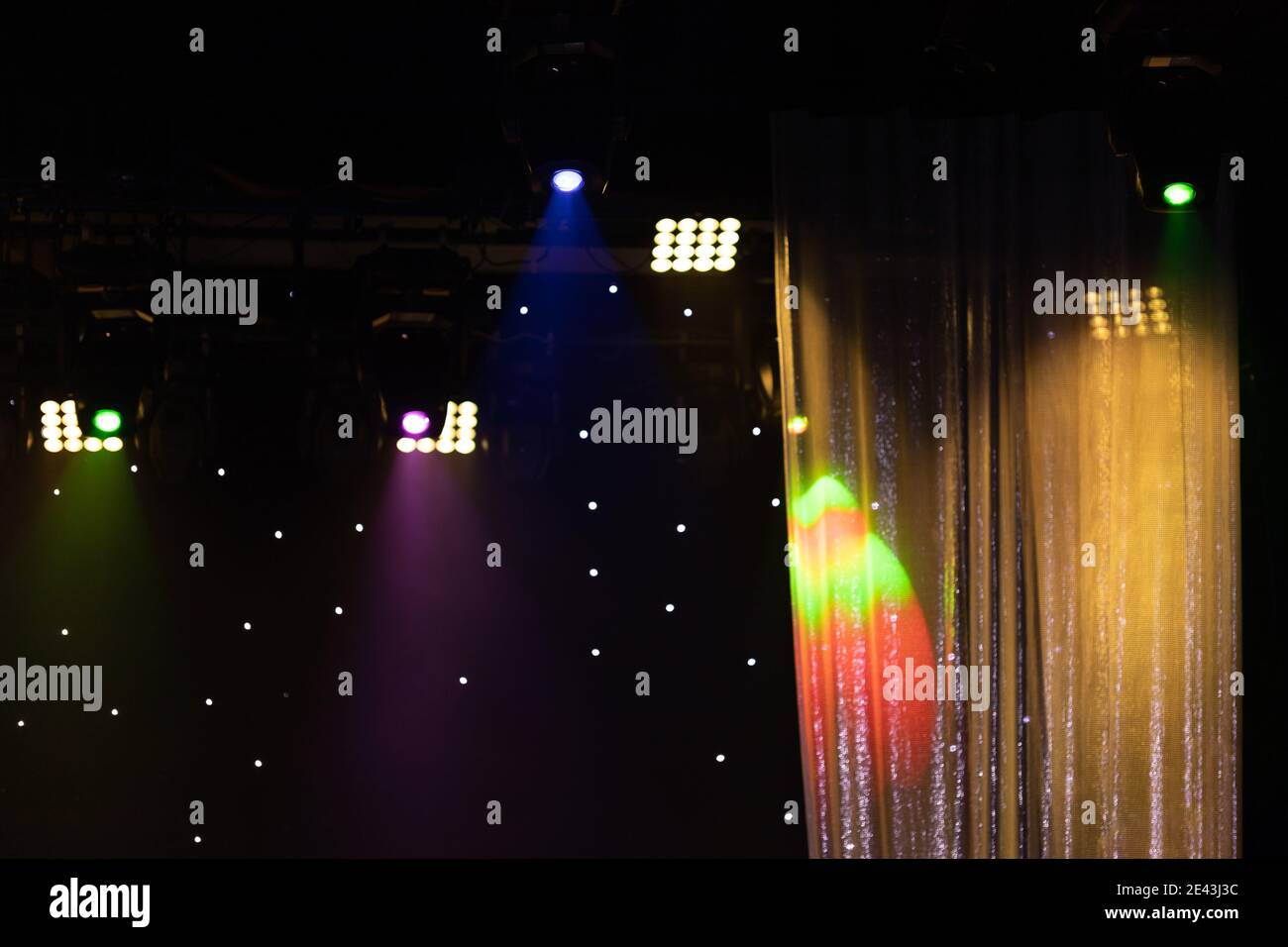 Stage light and smoke on stage, lighting and spotlights Stock Photo - Alamy