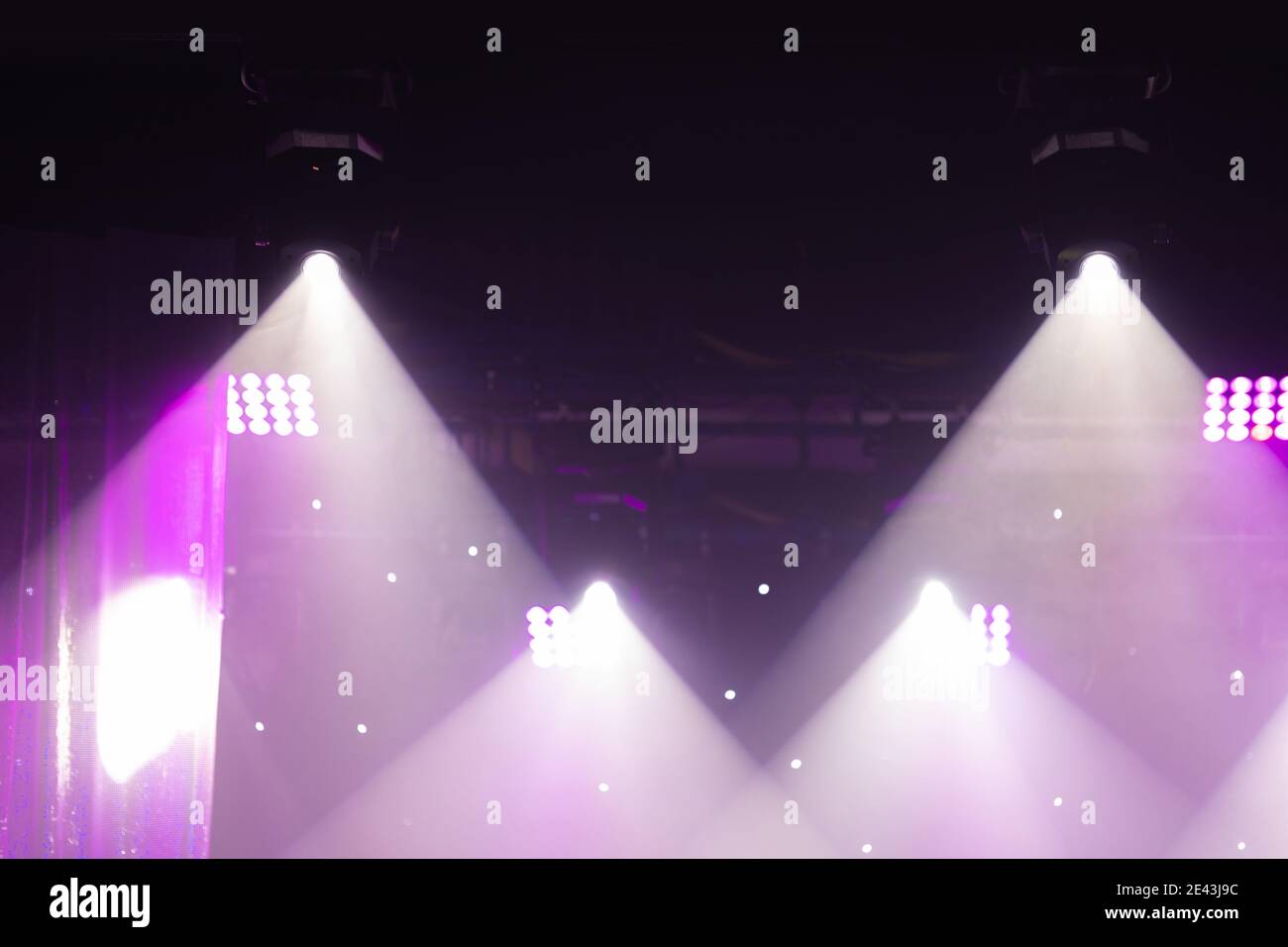 Stage light and smoke on stage, lighting and spotlights Stock Photo - Alamy