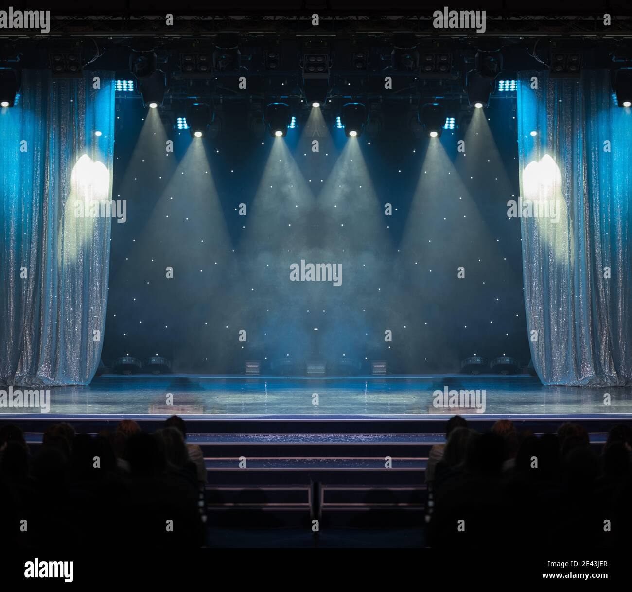 Stage light and smoke on stage, lighting and spotlights Stock Photo - Alamy