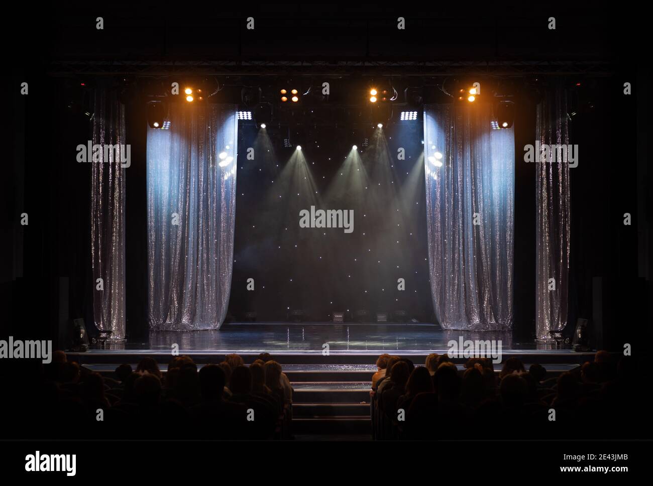 Stage light and smoke on stage, lighting and spotlights Stock Photo - Alamy