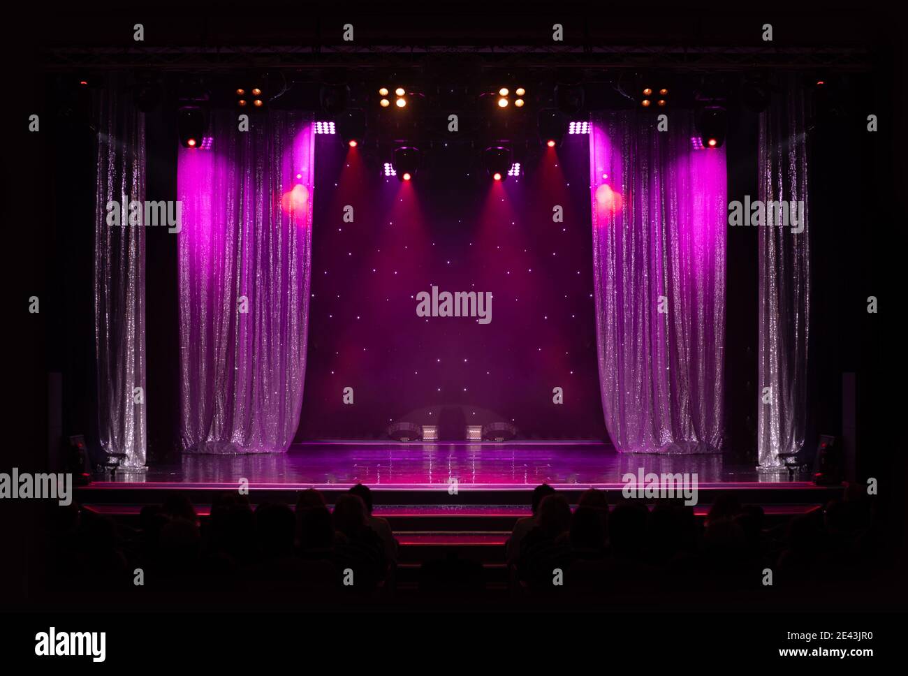 Stage light and smoke on stage, lighting and spotlights Stock Photo - Alamy