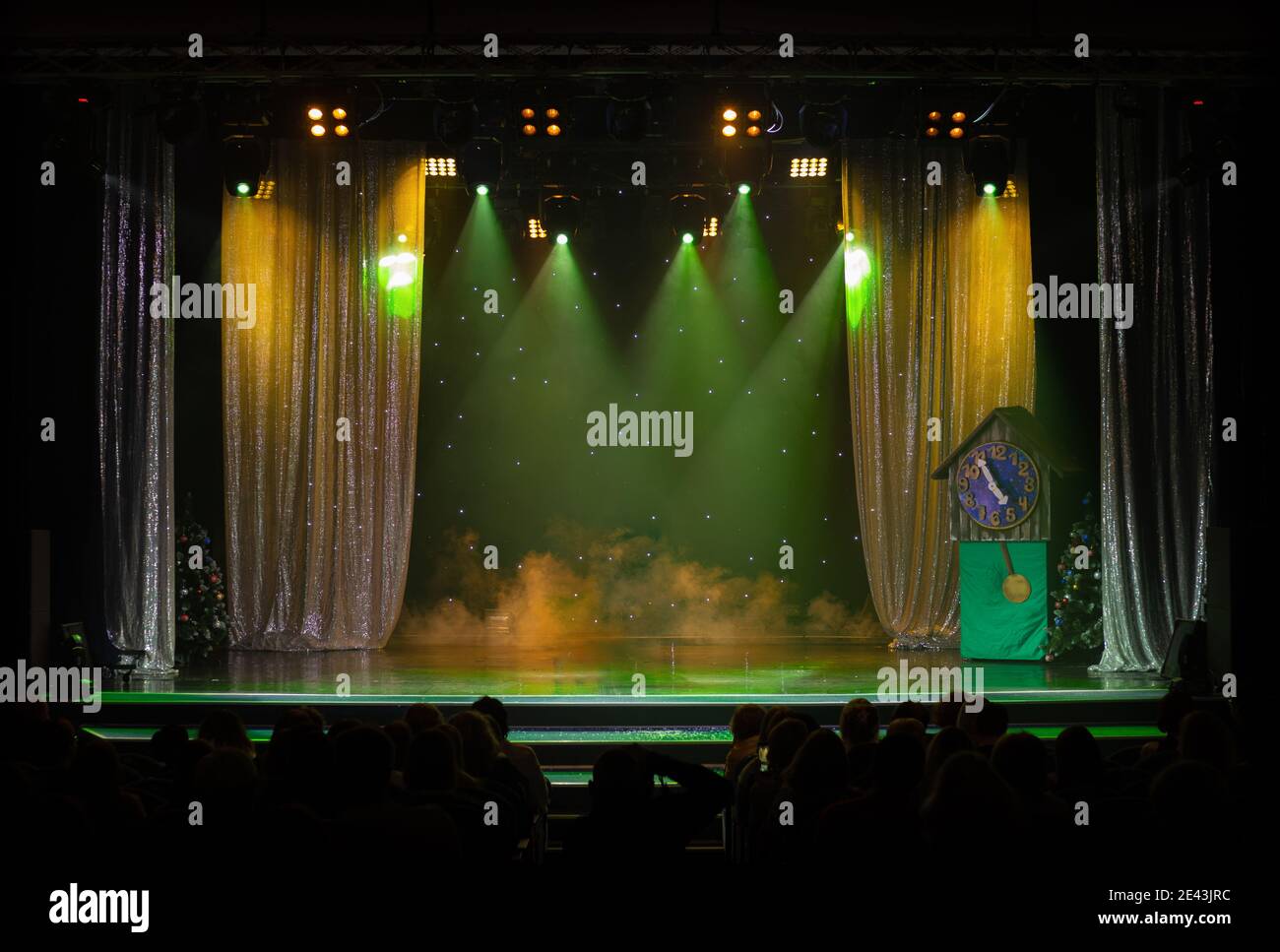 Stage light and smoke on stage, lighting and spotlights Stock Photo - Alamy