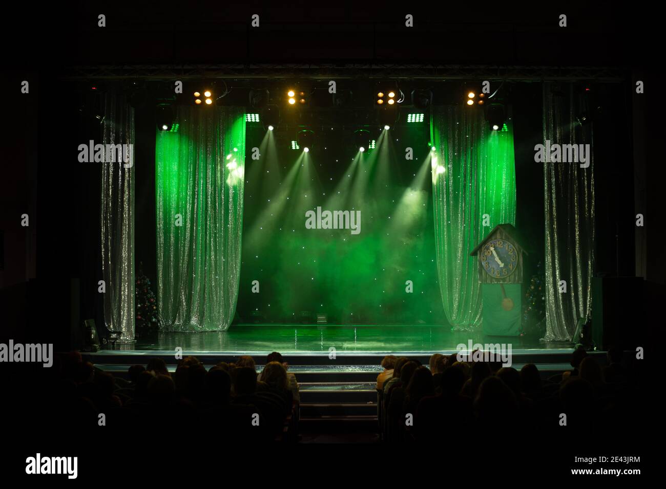 Stage light and smoke on stage, lighting and spotlights Stock Photo - Alamy