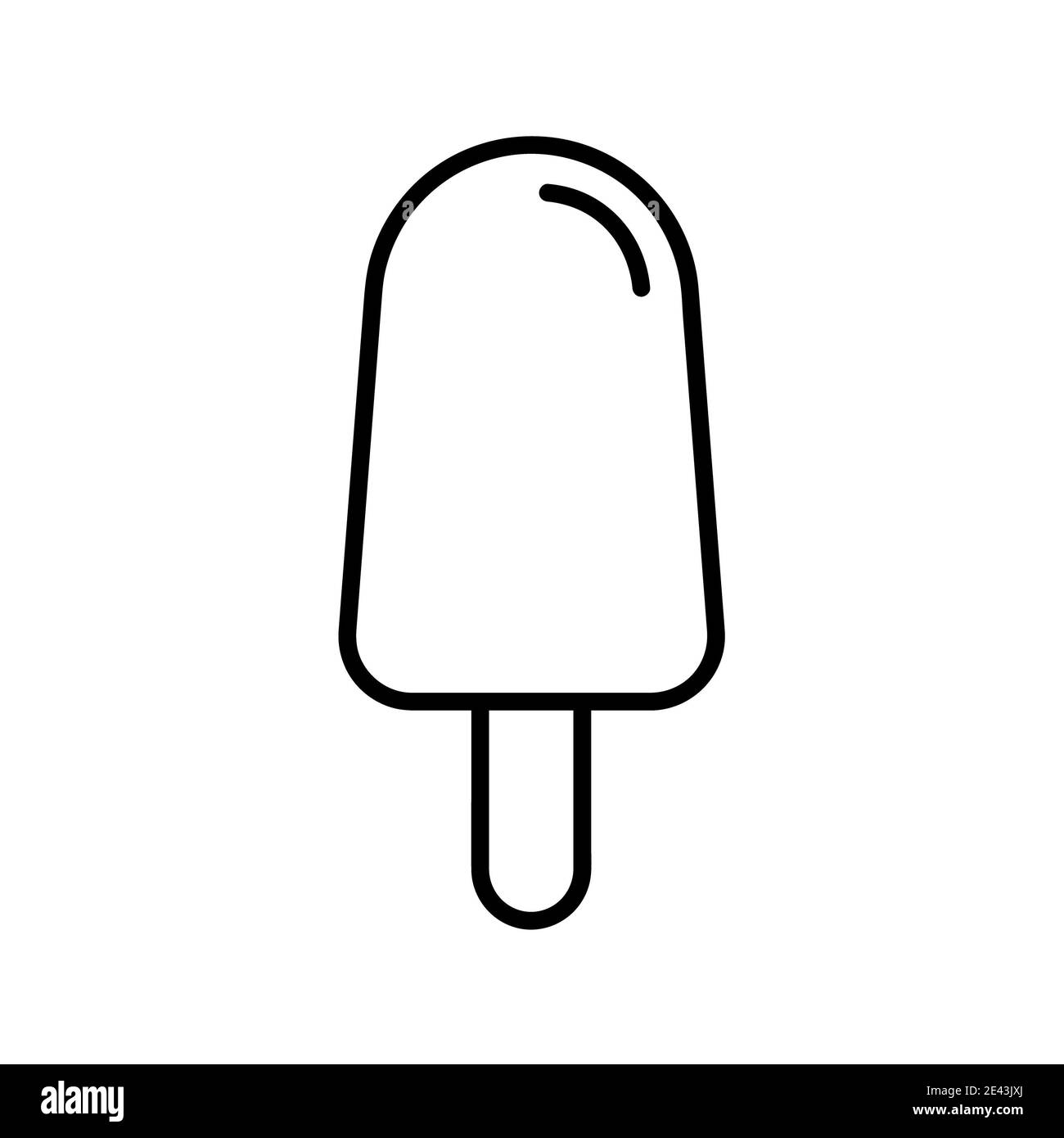 Ice cream flat icon. Pictogram for web. Line stroke. Isolated on white ...