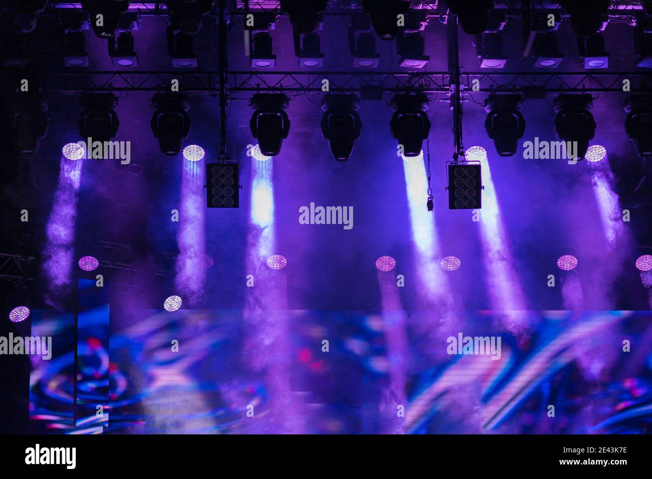 Stage light and smoke on stage, lighting and spotlights Stock Photo - Alamy