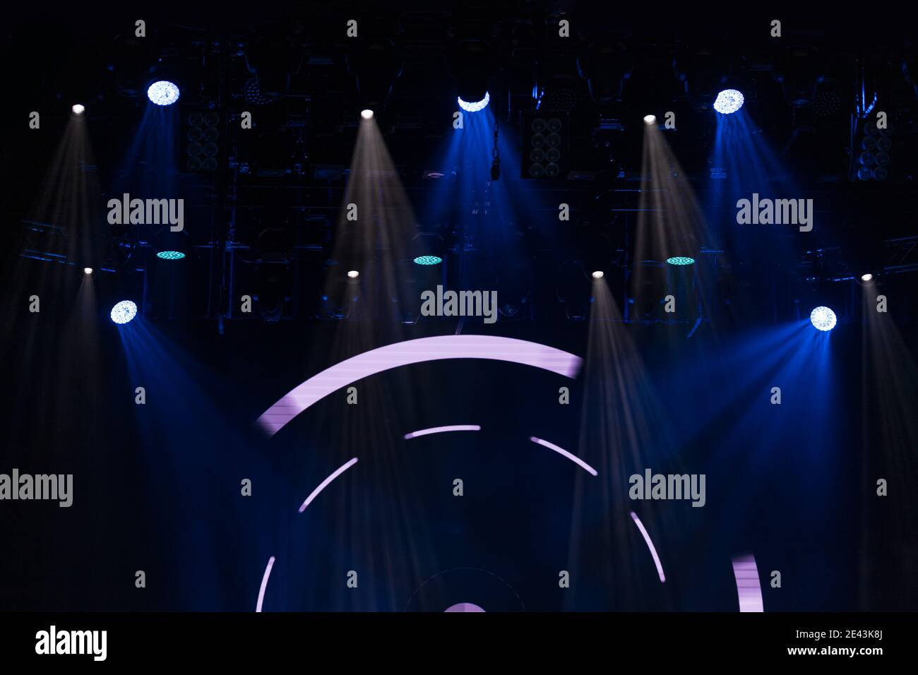 Stage light and smoke on stage, lighting and spotlights Stock Photo - Alamy