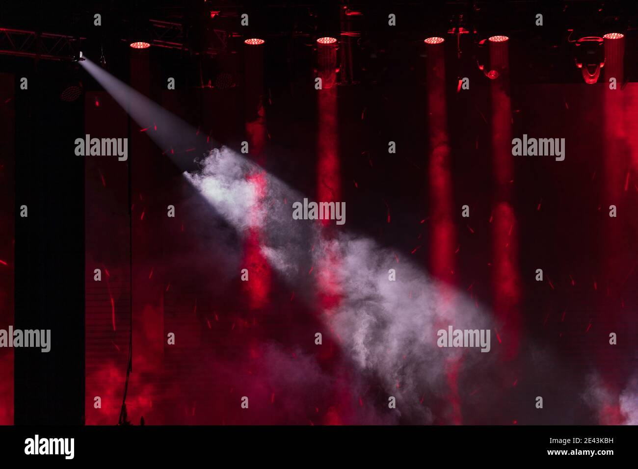 Stage light and smoke on stage, lighting and spotlights Stock Photo - Alamy